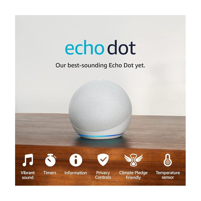 Echo Dot (5th generation, 2022 release), speaker with Alexa - glacier white
